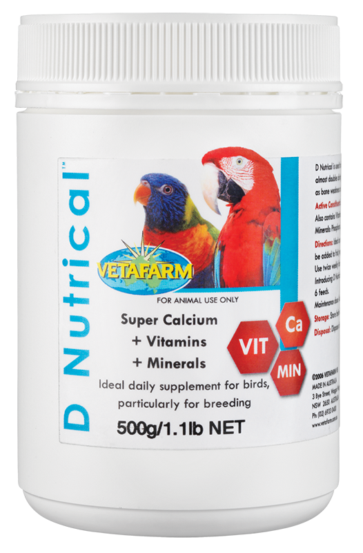 VETAFARM D'Nutrical Triple Calcium Powder 500g – Bird & Fish Place